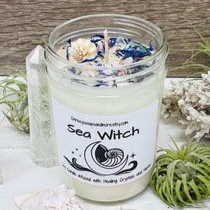 Sea Witch Crystal Candle - Soy Candle - Ocean Candle - Summer Scent ...