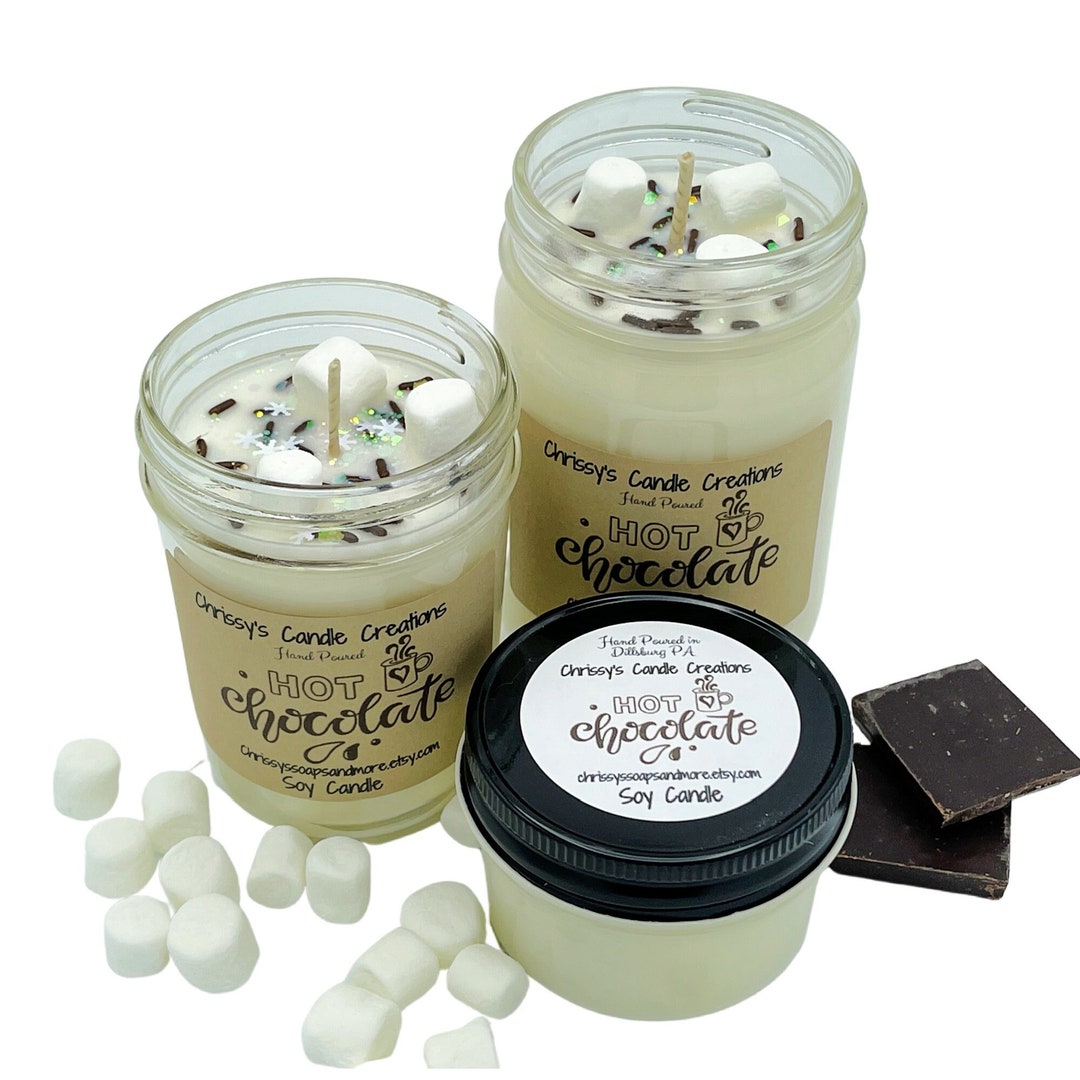 Hot Chocolate Soy Candles Handmade - Christmas Candle - Holiday Scent ...