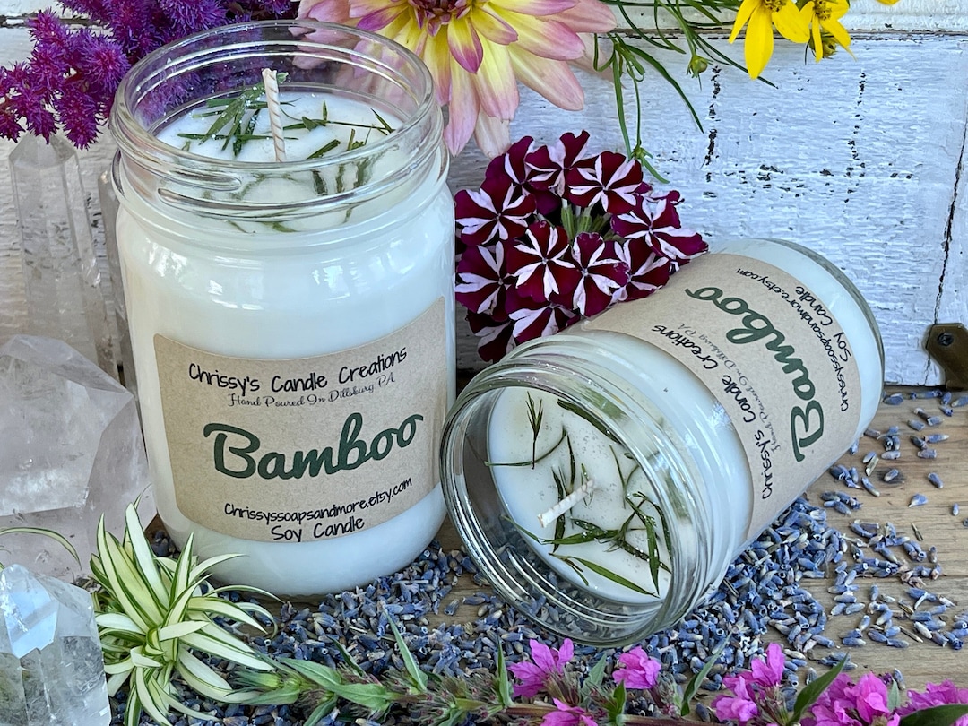Bamboo Soy Candle: Handmade, Fresh Scent, Farmhouse Decor - Etsy