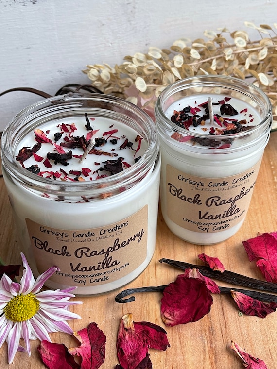 Black Raspberry Vanilla Soy Candles Handcrafted Soy Candle - Etsy