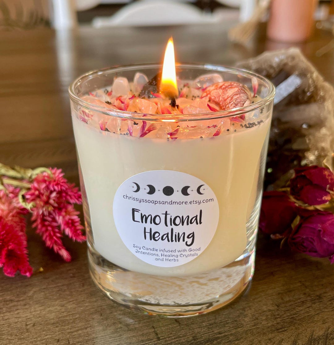 Crystal Emotional Healing Candle - Energy Candle - Self Care Candle ...