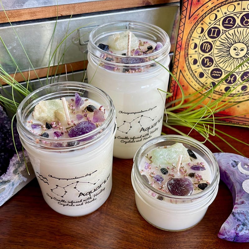 February Crystal Candle - Etsy