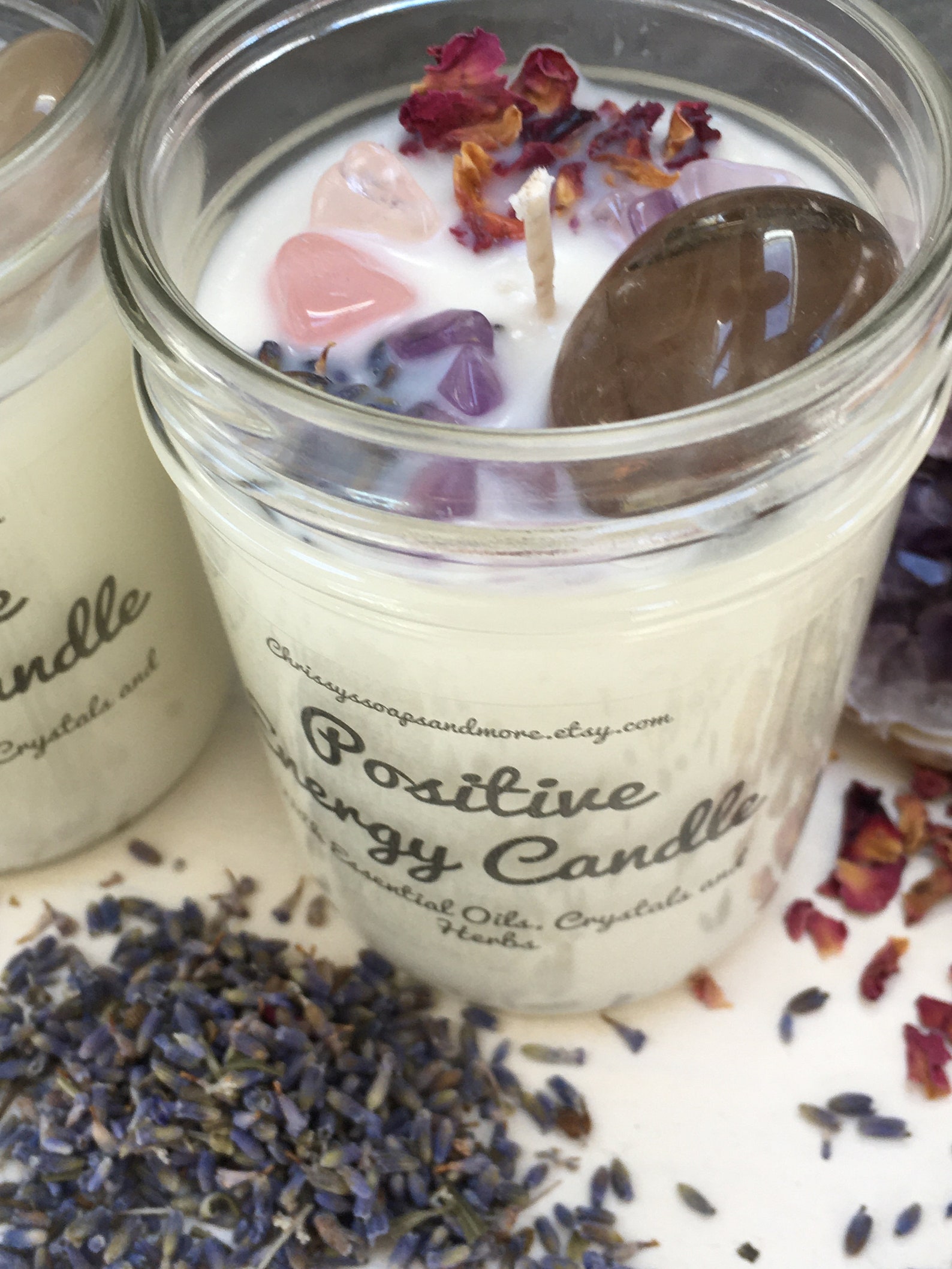 Positive Energy Candle 8oz Crystal Candle Aromatherapy - Etsy