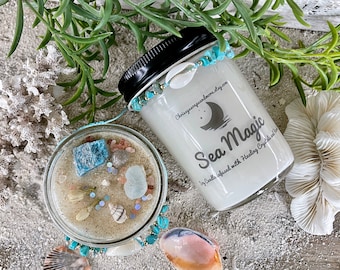 Beach Crystal Candles Handmade Soy Candle Ocean Candle - Etsy