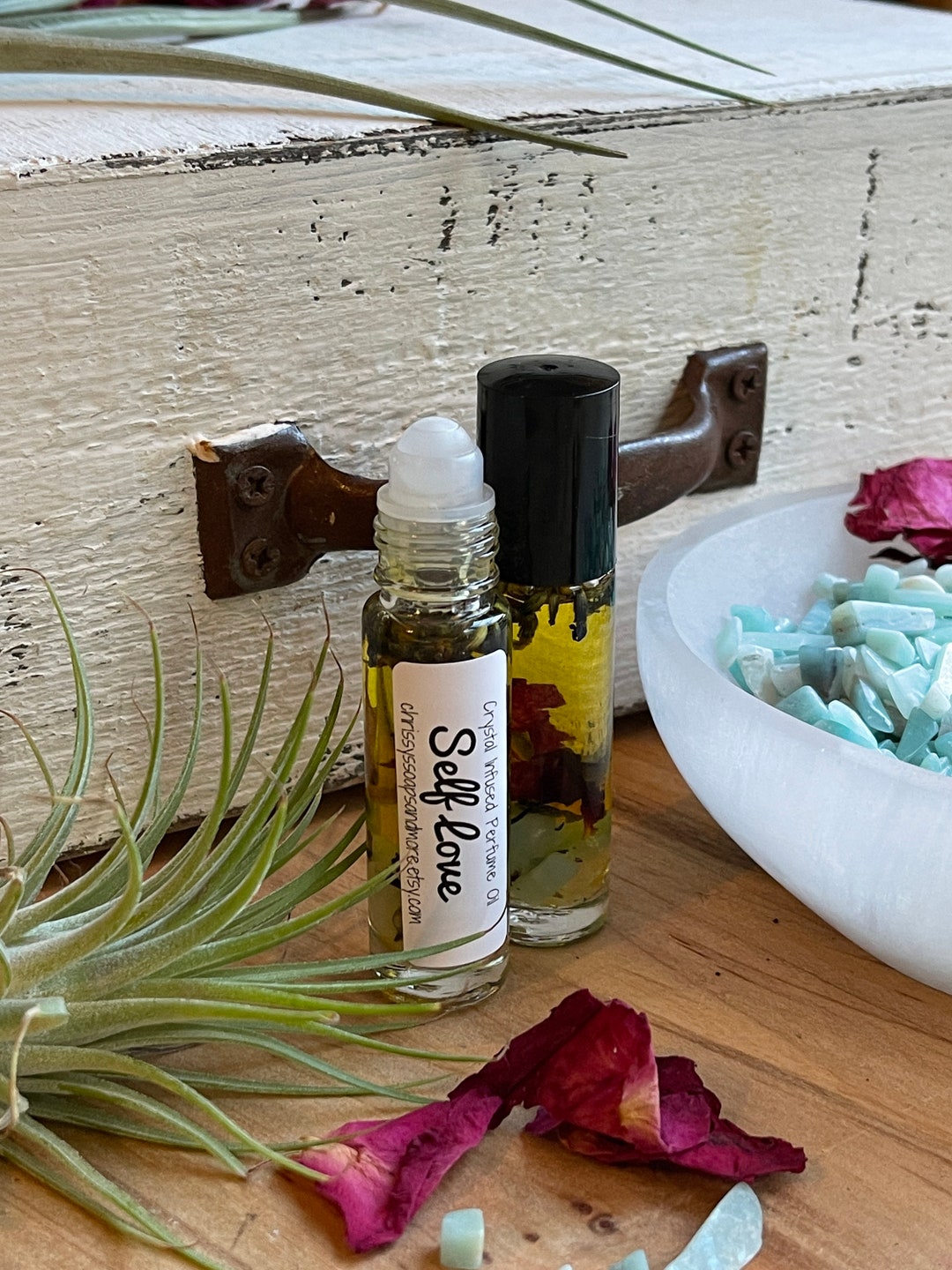 Self Love Crystal Infused Perfume Oil - Healing Crystals Roller Bottle ...