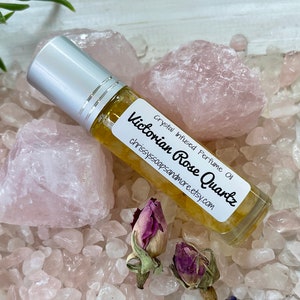 Victorian Rose Quartz Perfume Oil Crystal Infused Perfume Rose Perfume ...