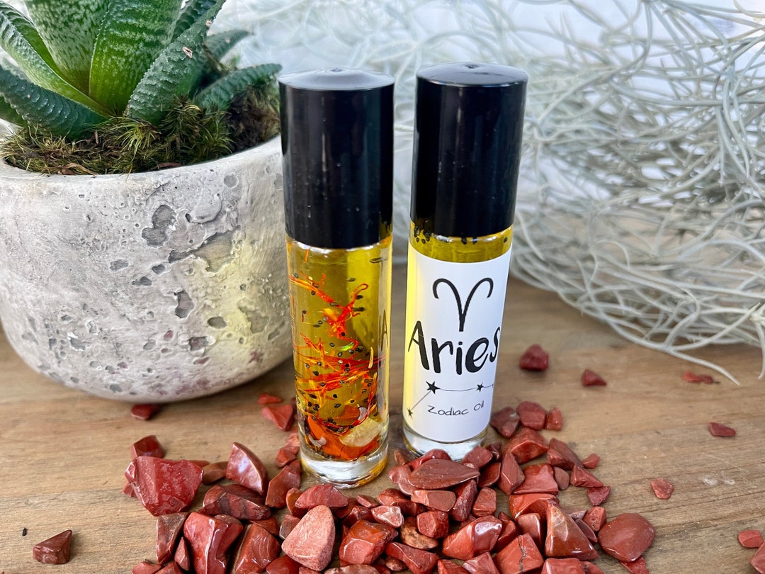 Aries Zodiac Perfume Oil: Crystal Infused, Aromatherapy Roller - Etsy
