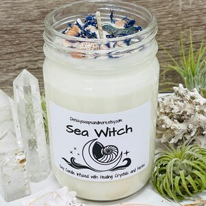 Sea Witch Crystal Candle - Soy Candle - Ocean Candle - Summer Scent ...
