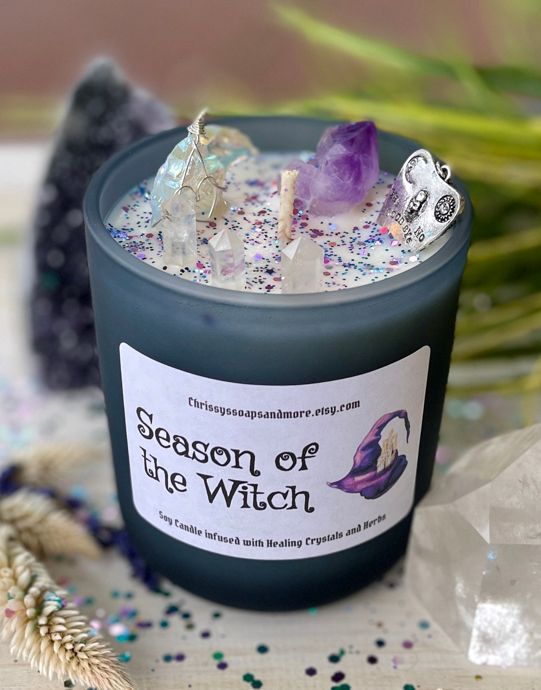 Season of the Witch Crystal Candle - Trick or Treat Candle - Halloween ...