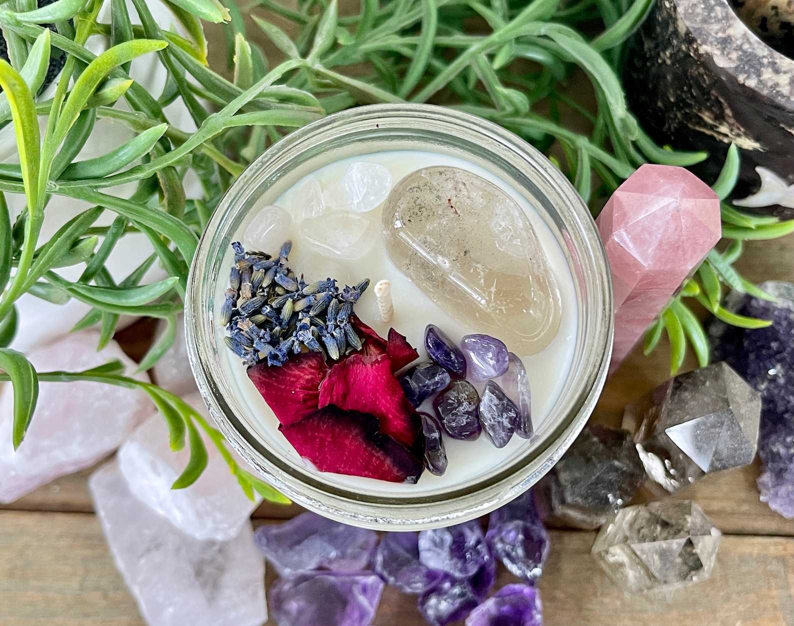 Positive Energy Candle 8oz Crystal Candle Aromatherapy - Etsy