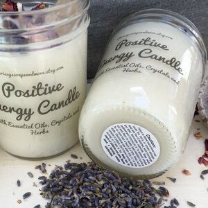 Positive Energy Candle 8oz Crystal Candle Aromatherapy - Etsy