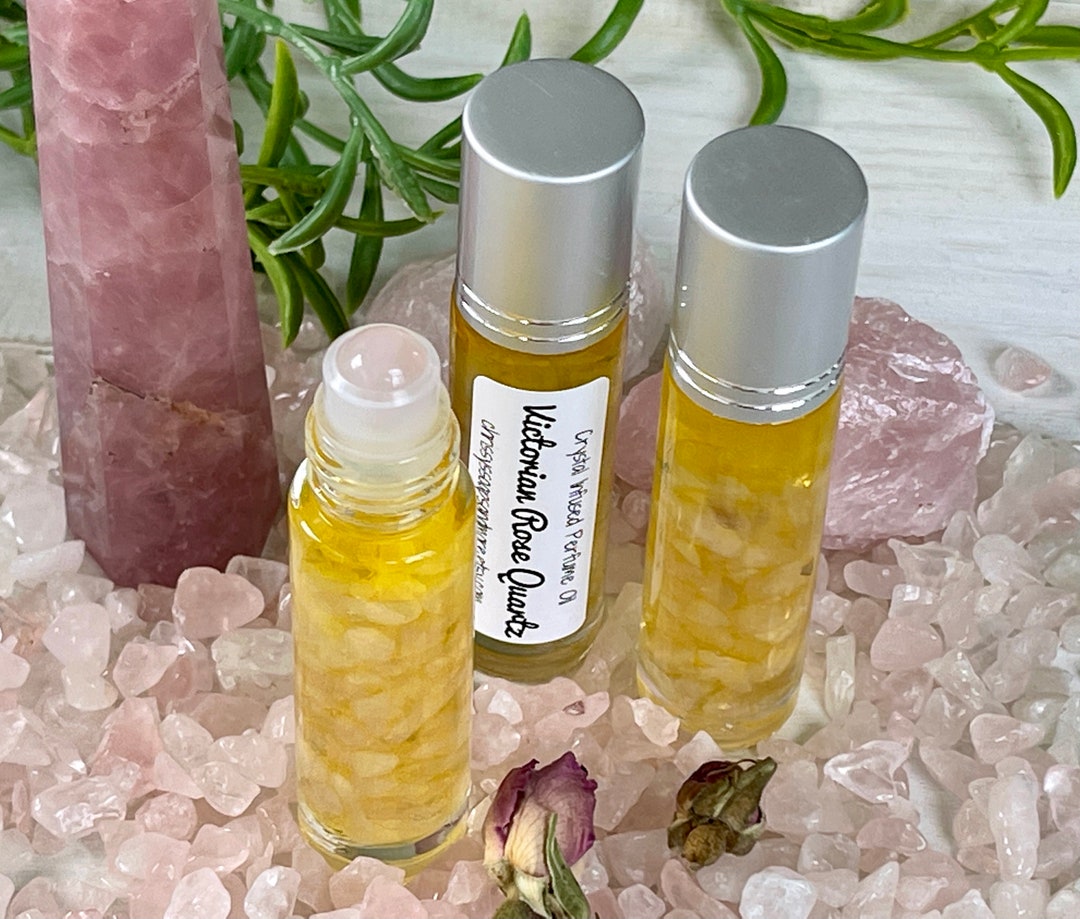 Victorian Rose Quartz Perfume Oil Crystal Infused Perfume Rose Perfume ...