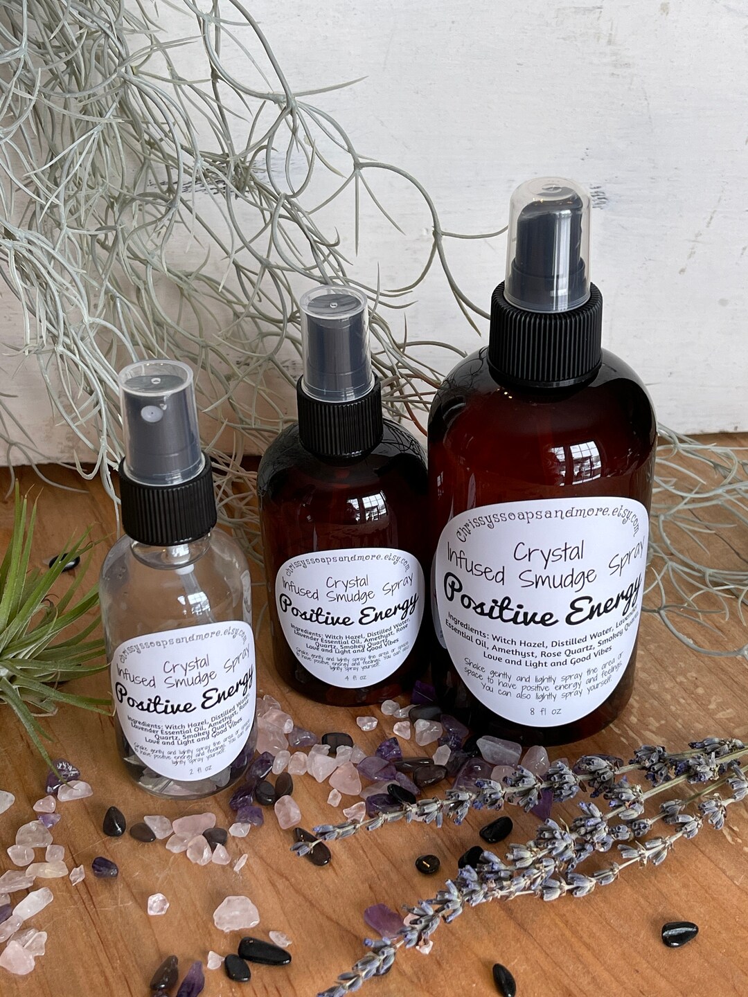 Positive Energy Smudge Spray Crystal Infused Smudge Spray Lavender ...