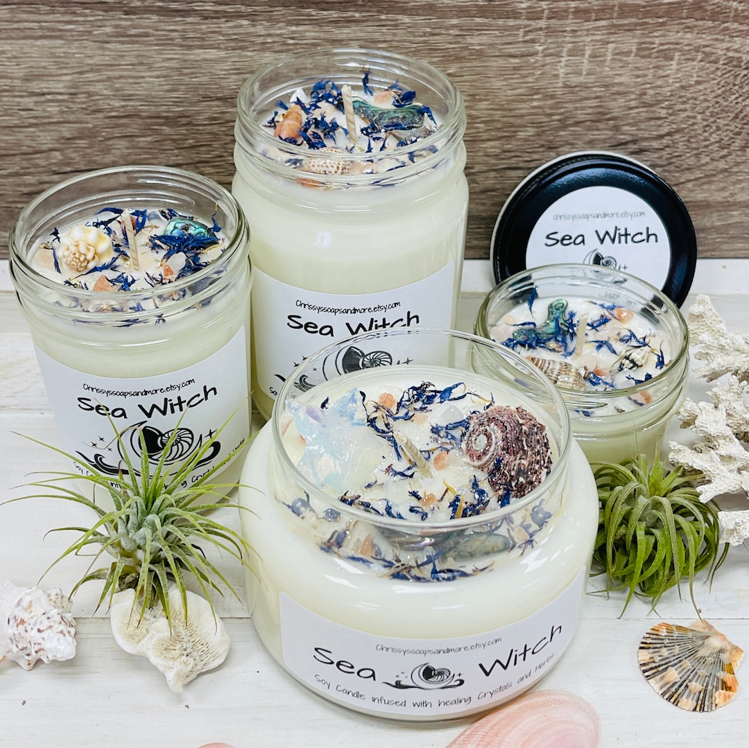 Sea Witch Crystal Candle - Soy Candle - Ocean Candle - Summer Scent ...