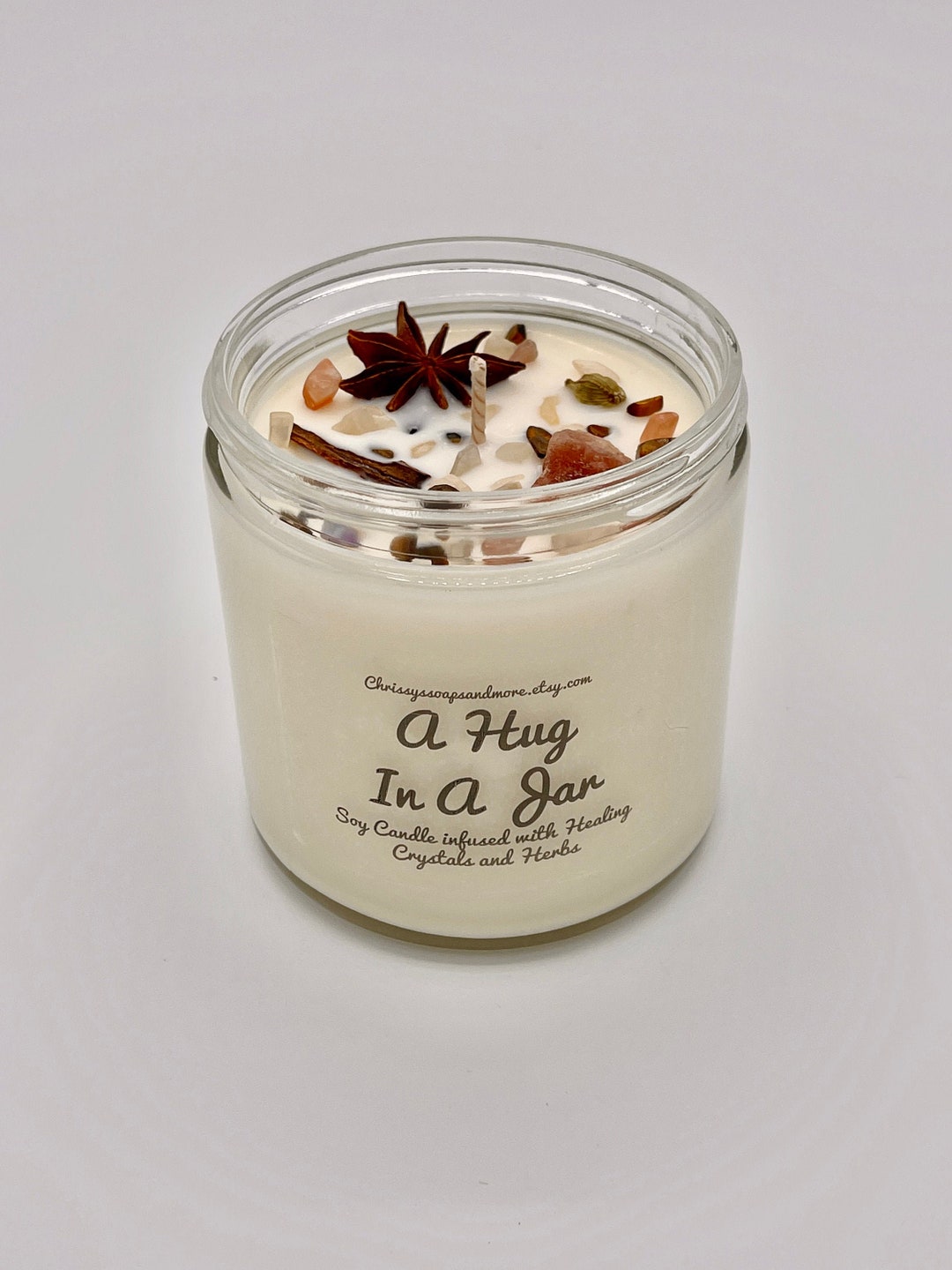 A Hug in a Jar Crystal Candle Scented Soy Candle Crystals - Etsy