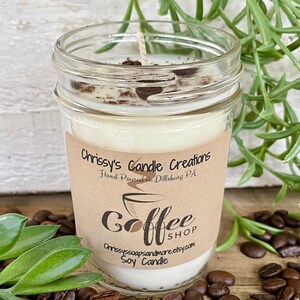 Coffee Shop Scented Soy Candles - Coffee Bean Handmade Candle - Coffee ...