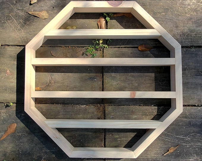 Small Octagon Wooden Shelf - Essential Oil - Crystal Shelf - Oddities ...