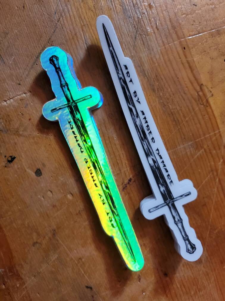 Longsword Vinyl Sticker by Amber Damare Waterproof Vinyl | Etsy