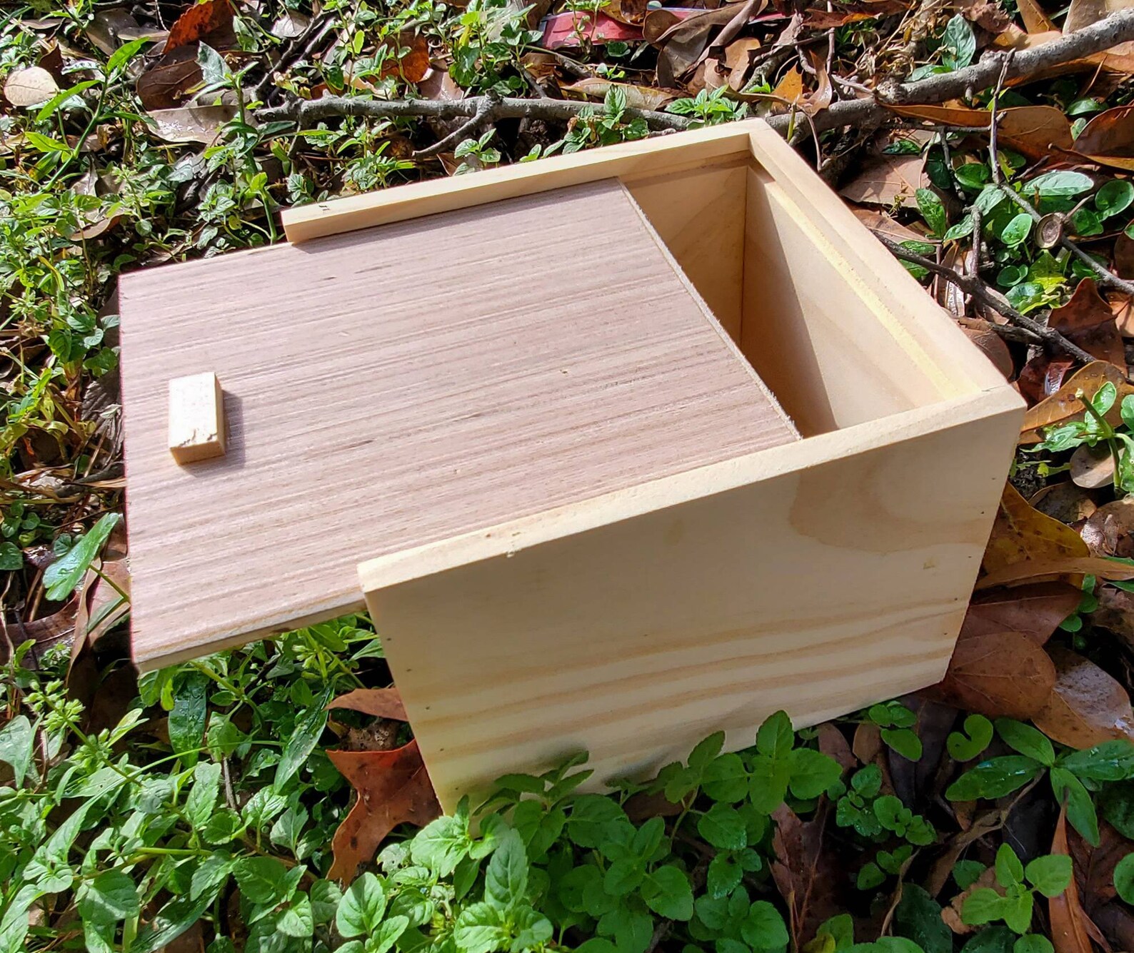 Small Square Wooden Gift Box / Wood Box With Sliding Lid | Etsy