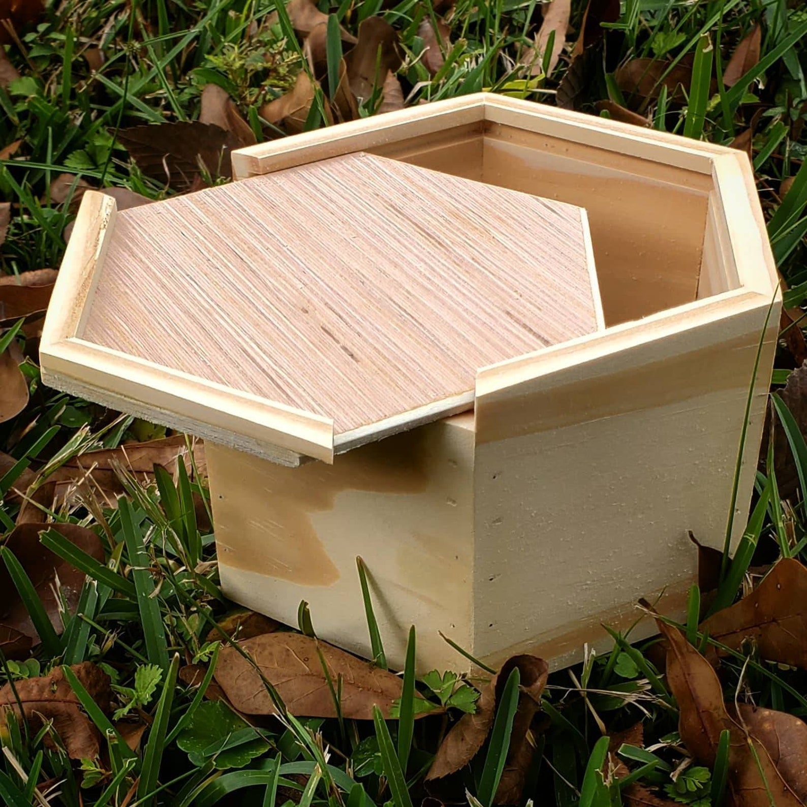Hexagon Wooden Gift Box / Wood Box With Lid / Beehive Box / - Etsy