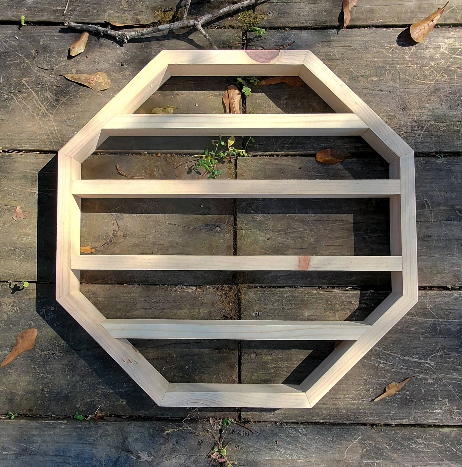 Small Octagon Wooden Shelf Essential Oil Crystal Shelf - Etsy