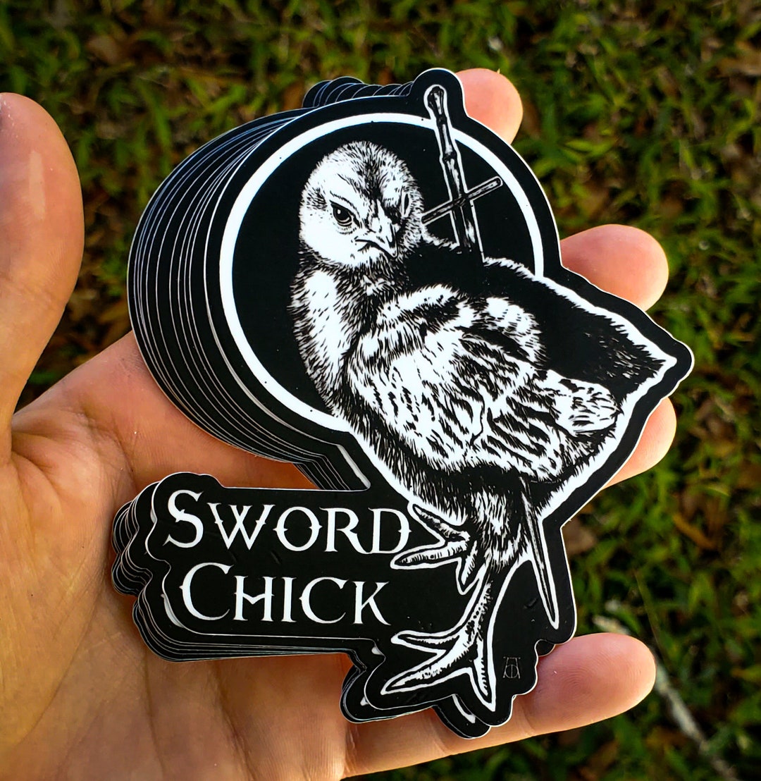 Sword Chick Vinyl Longsword Sticker - Etsy