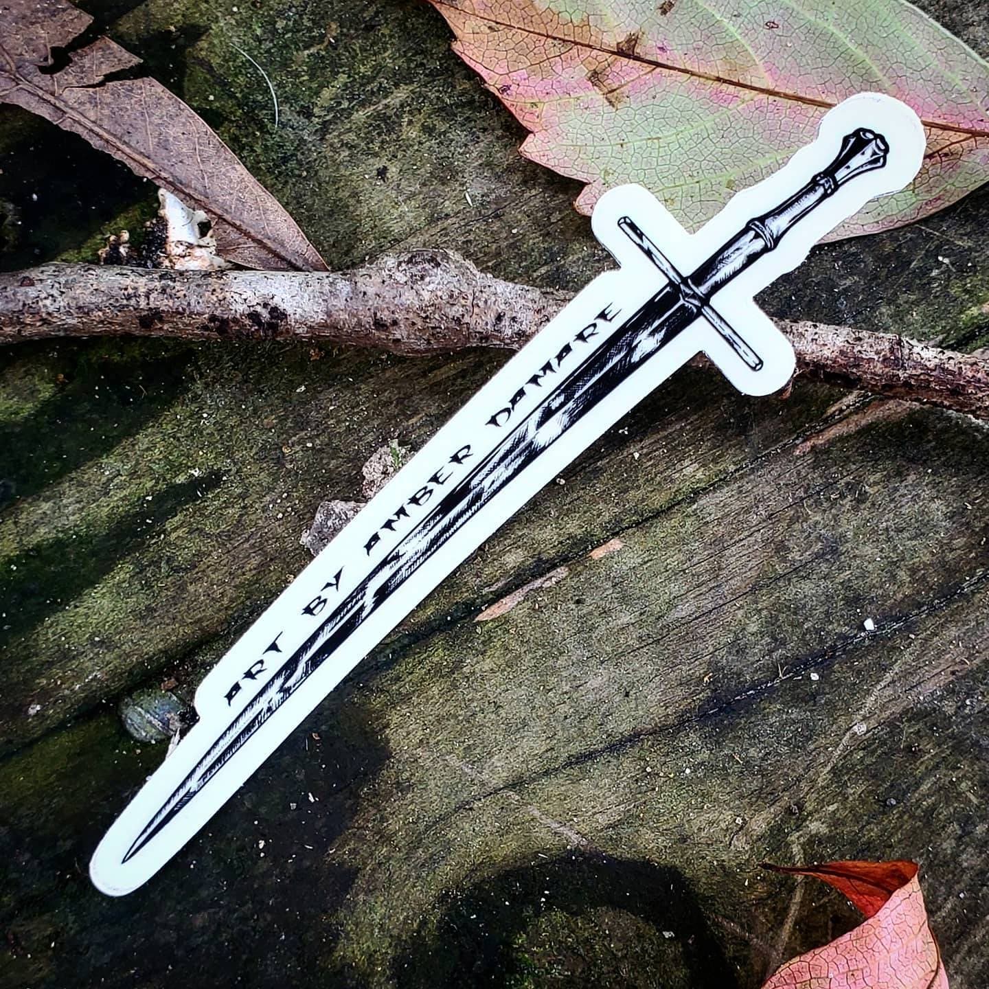 Longsword Vinyl Sticker by Amber Damare Waterproof Vinyl | Etsy