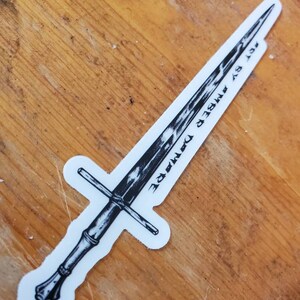 Longsword Vinyl Sticker by Amber Damare Waterproof Vinyl - Etsy