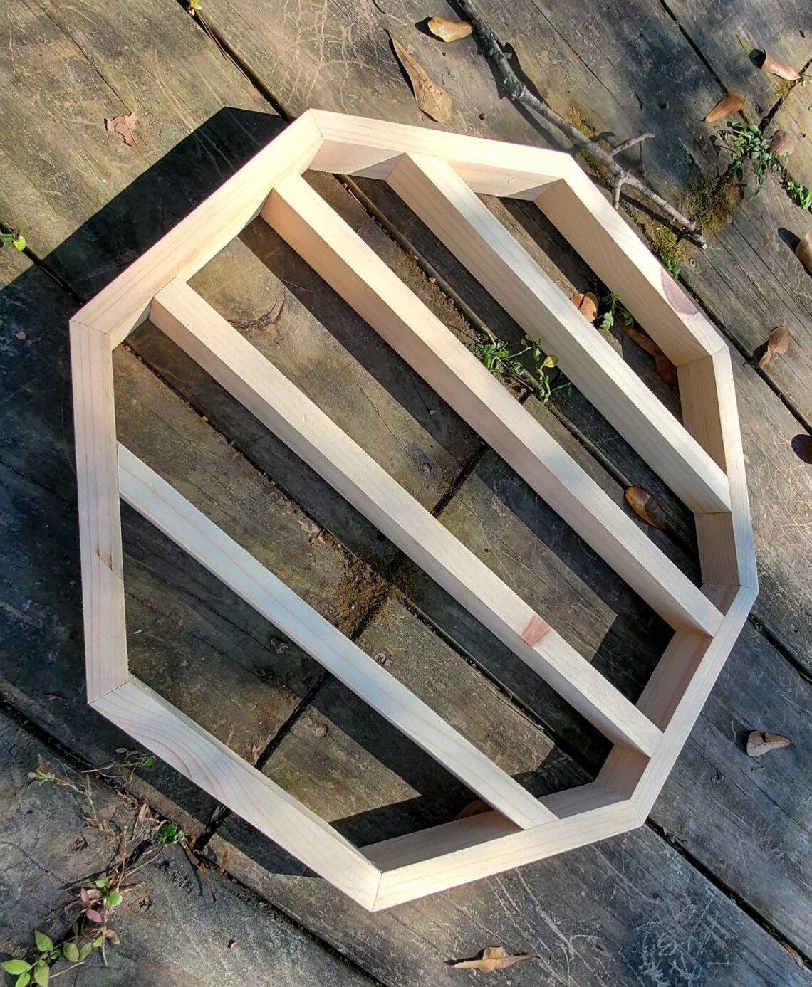 Small Octagon Wooden Shelf Essential Oil Crystal Shelf - Etsy