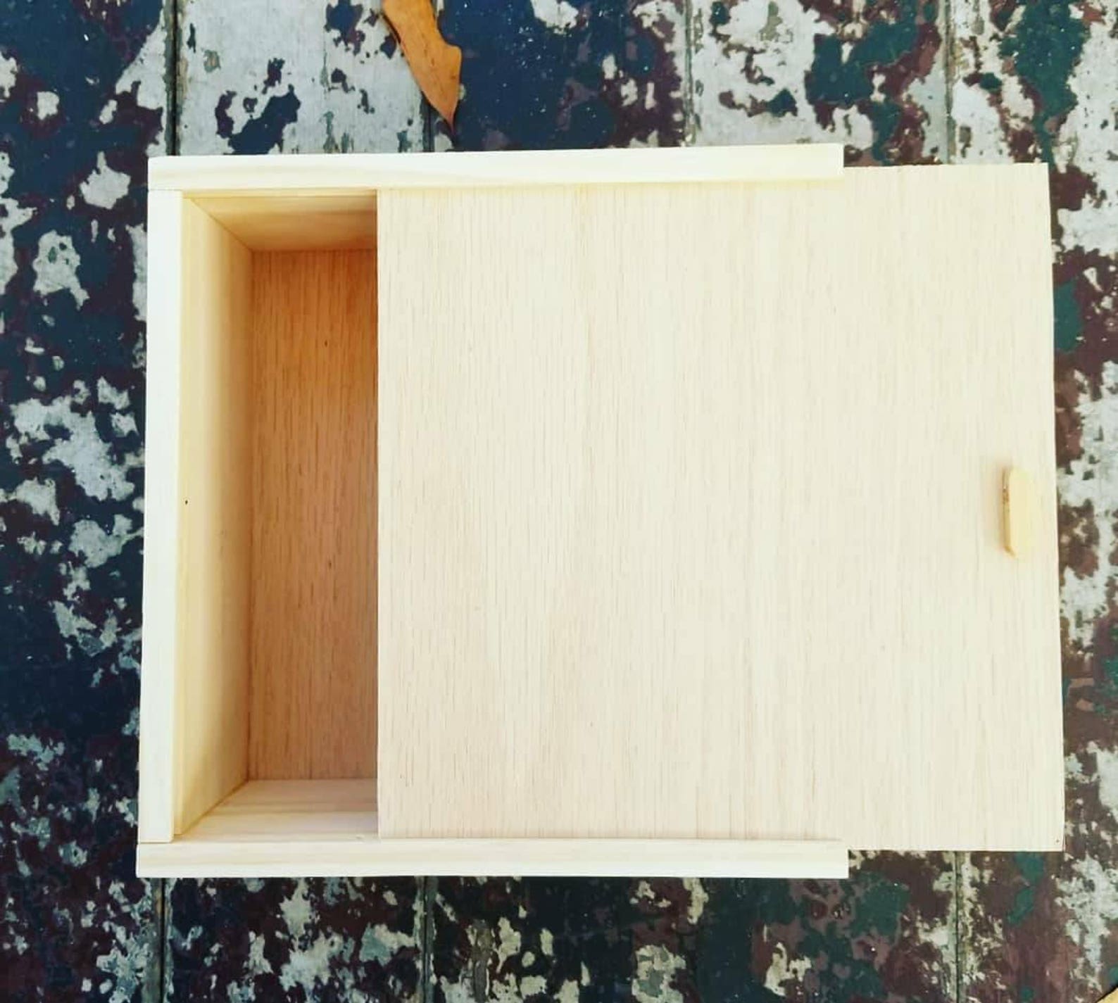 Square Wooden Gift Box / Wood Box With Lid | Etsy