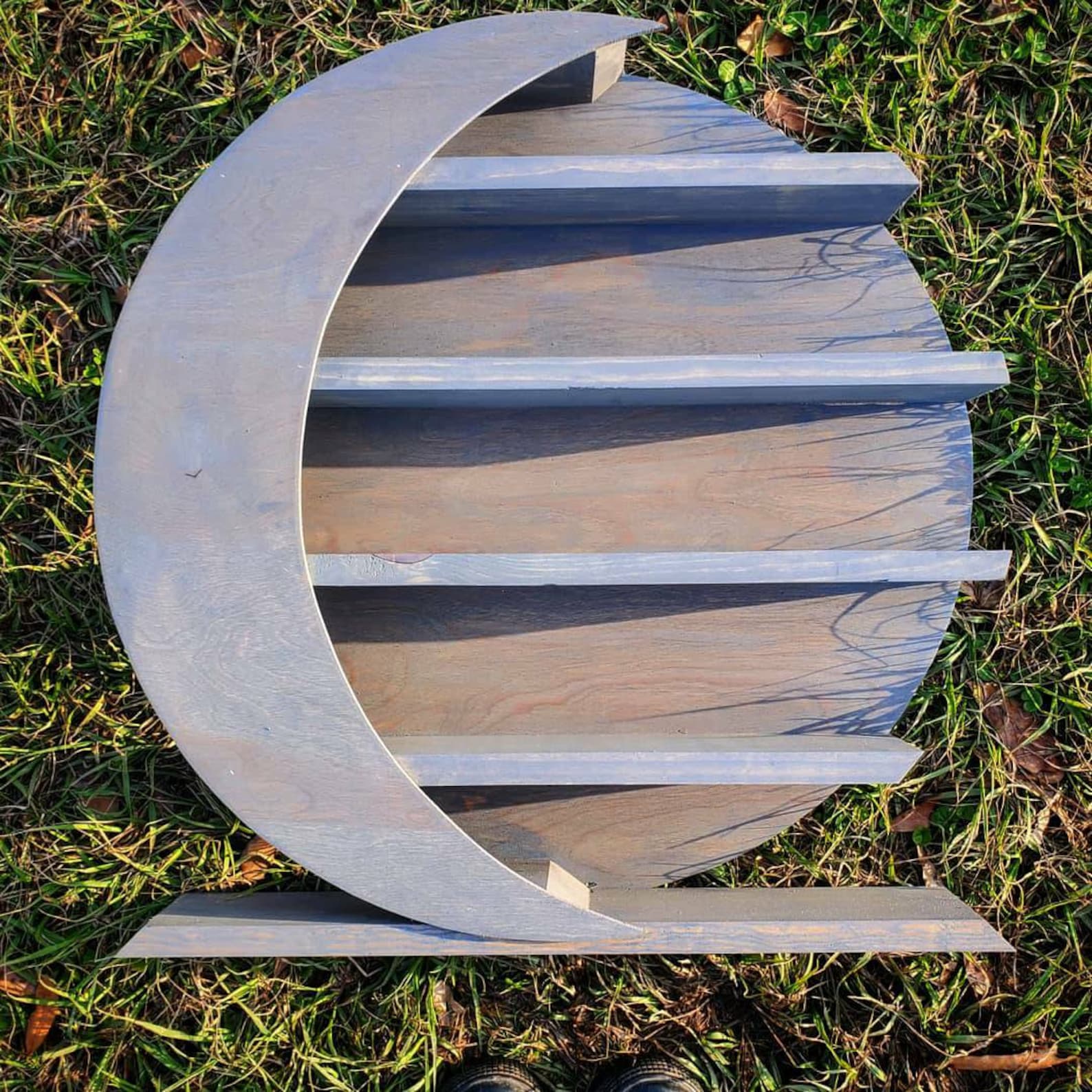 Large Wooden Moon Shelf 22 Inch Crystal Display Moon - Etsy