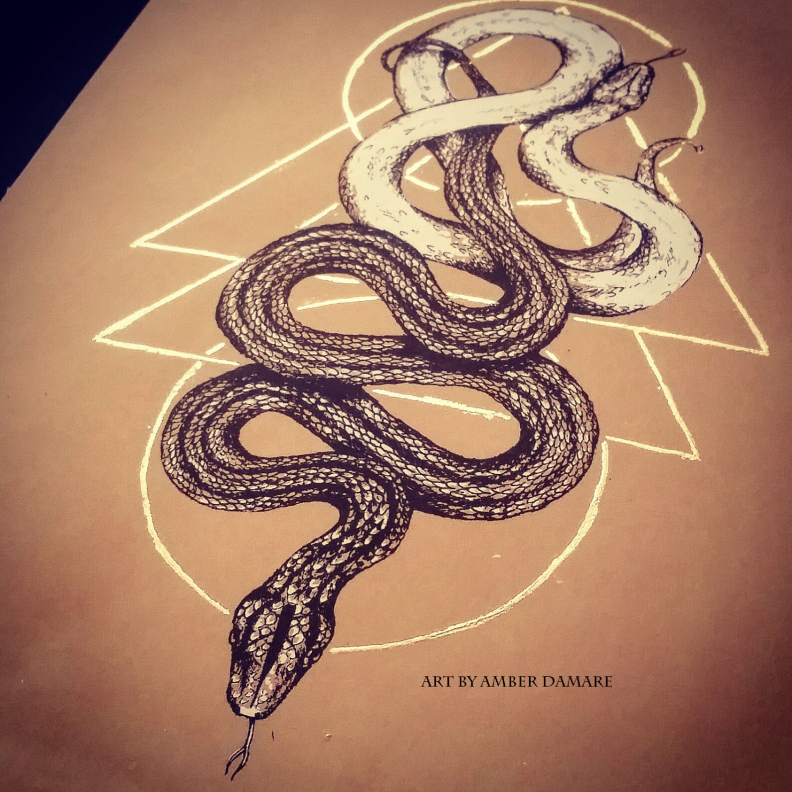 Balance // Snakes With Geometric Shapes // Two Color Screen - Etsy