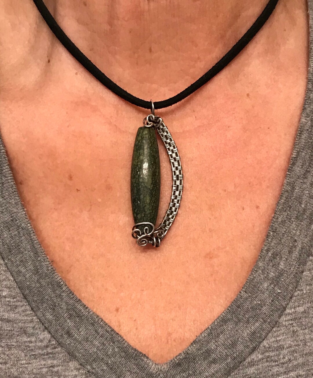Russian Serpentine Pendant Multi-colored Serpentine Sterling Silver ...