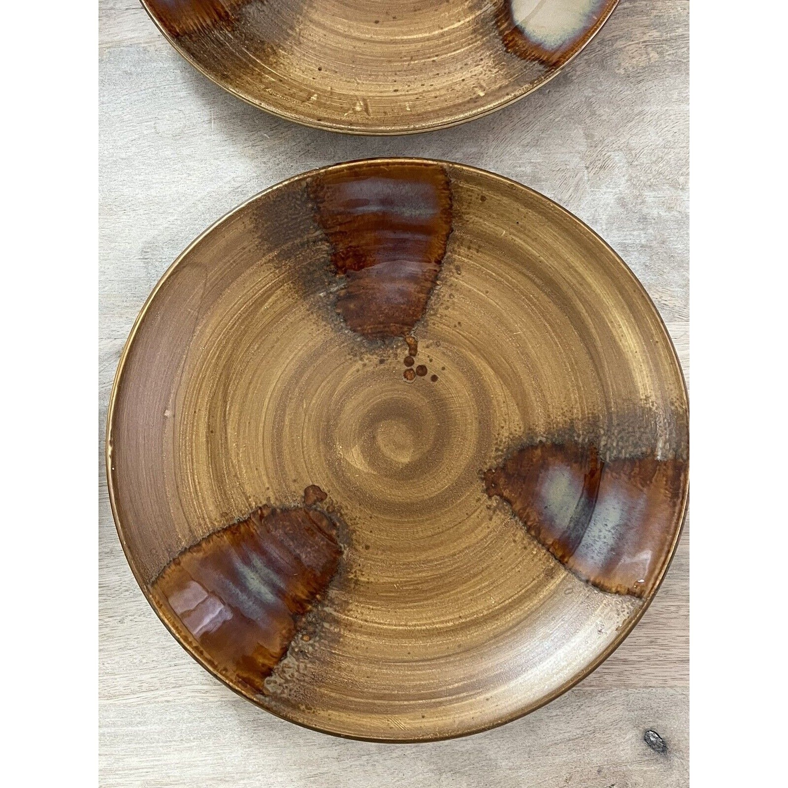 Sango Splash 4951 Brown Drip Glaze Salad Luncheon Plates 8.25 Set of 4 ...