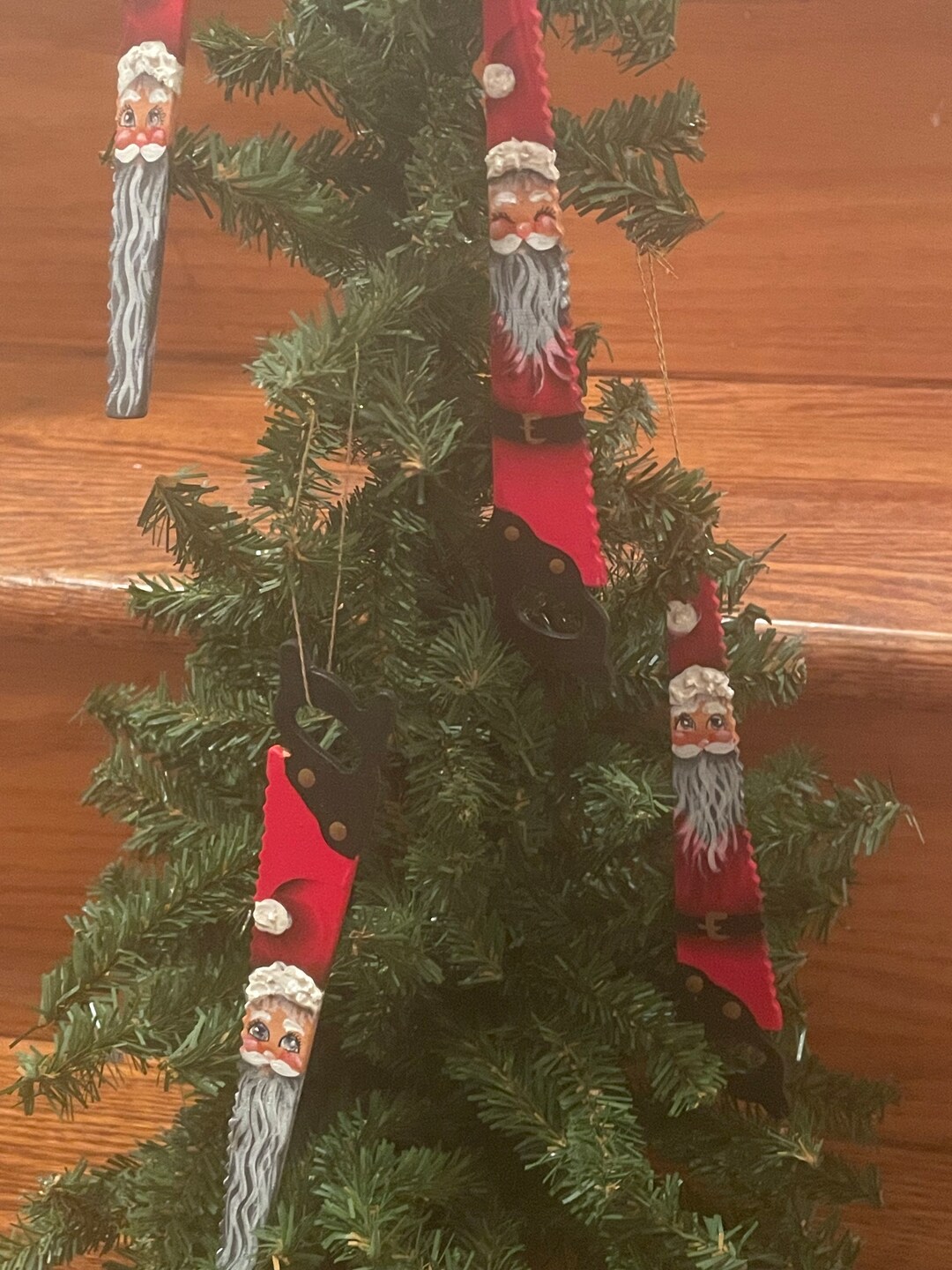 Christmas Ornaments Wooden Santa Saws - Etsy