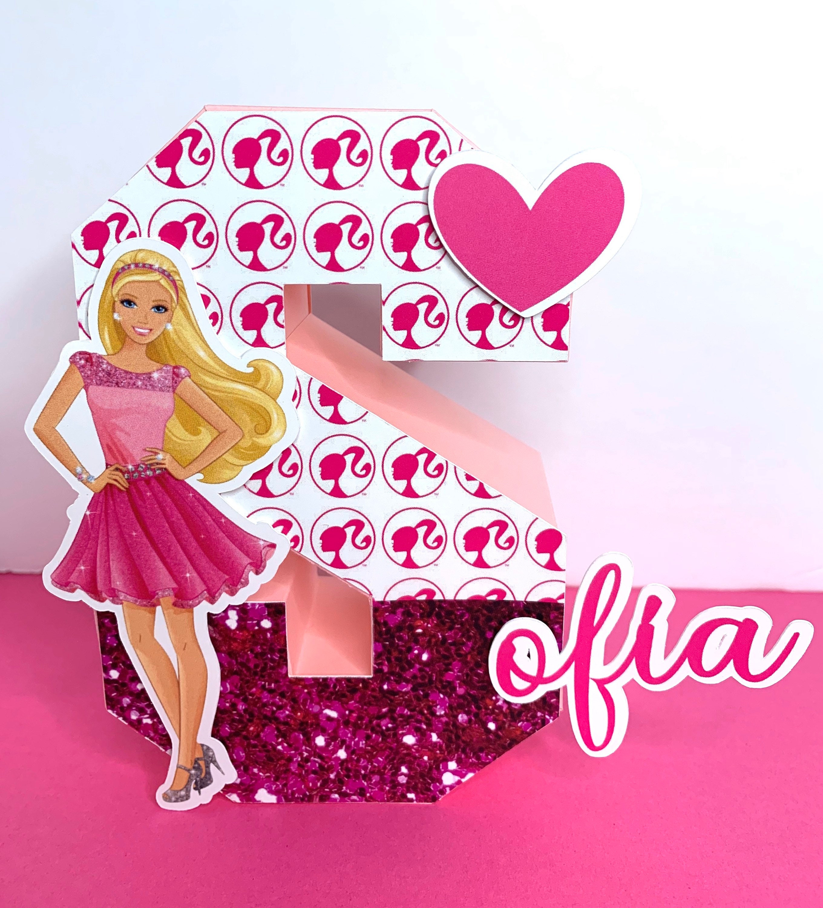 Custom Barbie 3D Letter Barbie Doll Party Decor Girl room | Etsy