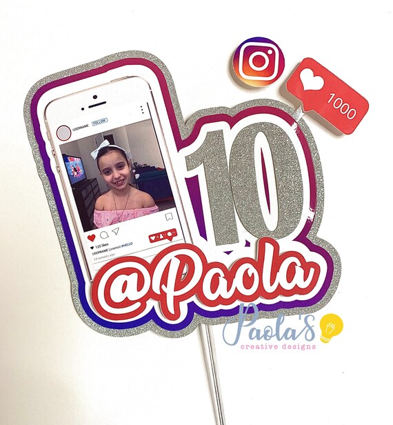 Custom Instagram Cake Topper/ Personalized Social Media | Etsy