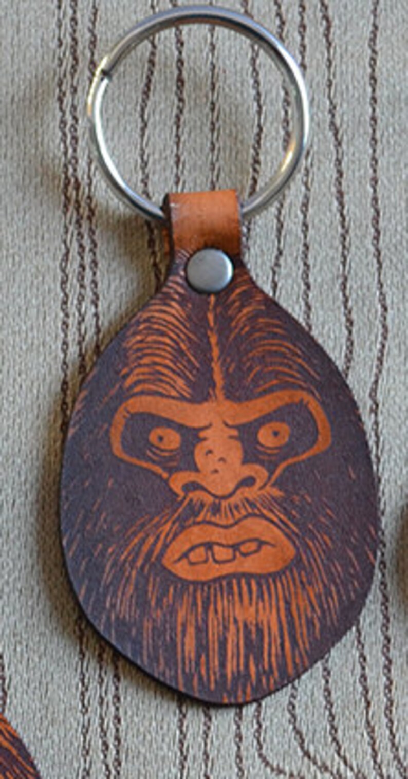 Tall Man Bigfoot Key Fob. Leather Keychain - Cryptid, Yeti, Sasquatch ...