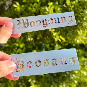LIGHTINY VER 1 and VER 2 Old English Name Decals (ateez Lightstick) - Etsy