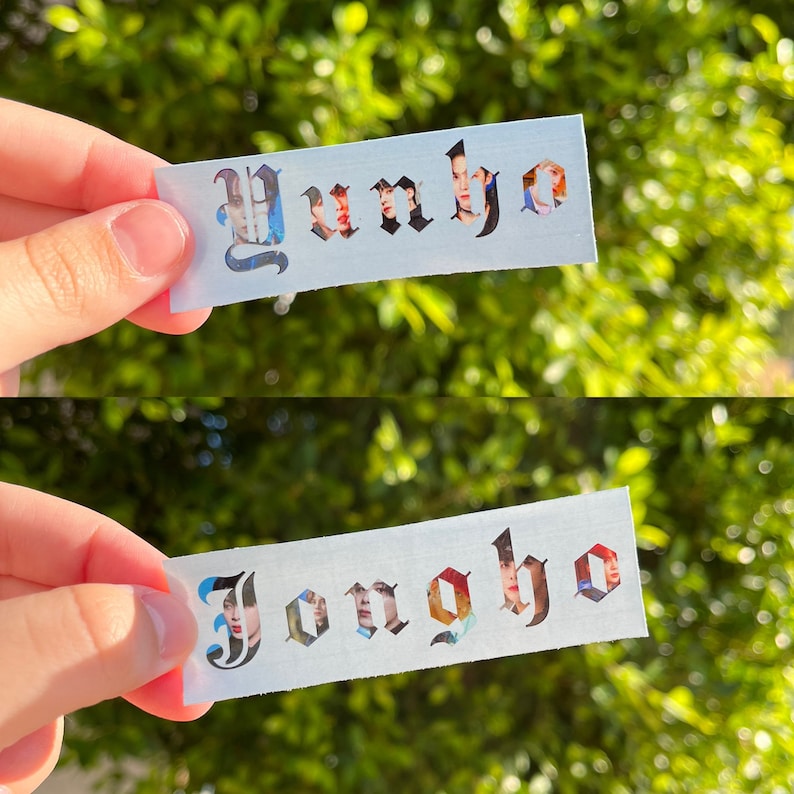 LIGHTINY VER 1 and VER 2 Old English Name Decals ateez - Etsy