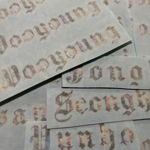 LIGHTINY VER 1 and VER 2 Old English Name Decals (ateez Lightstick) - Etsy