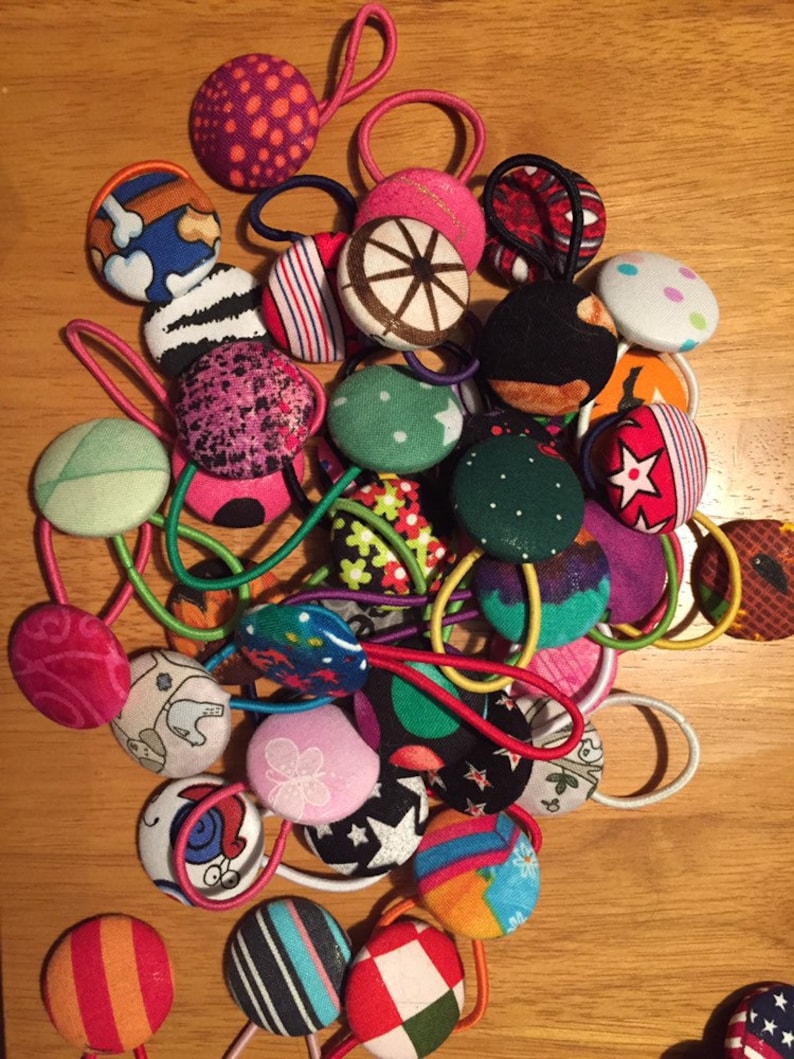 Button Hair Ties - 3, 5, or 10 Pack Grab Bag! - Etsy