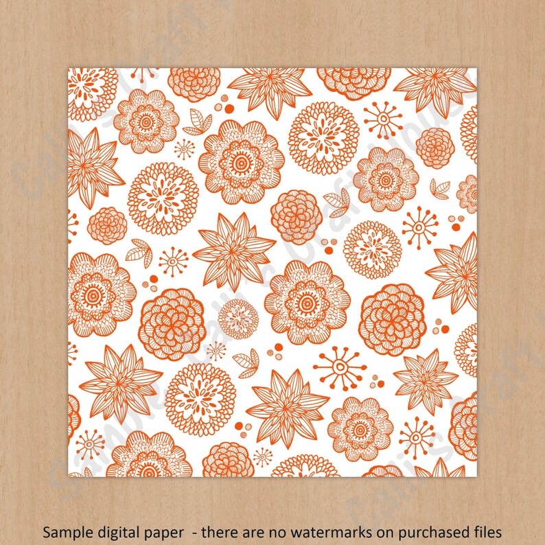 Bright Floral Digital Papers 14 large floral backgrounds in | Etsy