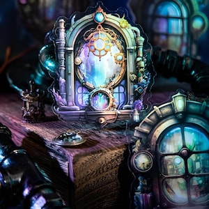 10 Steampunk, Gothic, Fantasy Window Stickers. Embellishment. Junk ...