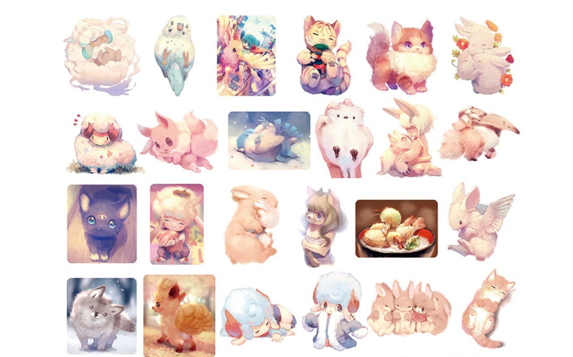 About 200 Washi Paper Mini Stickers. Kawaii Anime Magical - Etsy