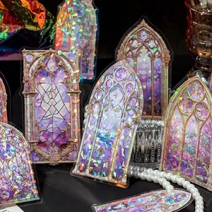 10, Gorgeous, Gothic Windows Stickers. Stained Glass. Faceted. Laser ...