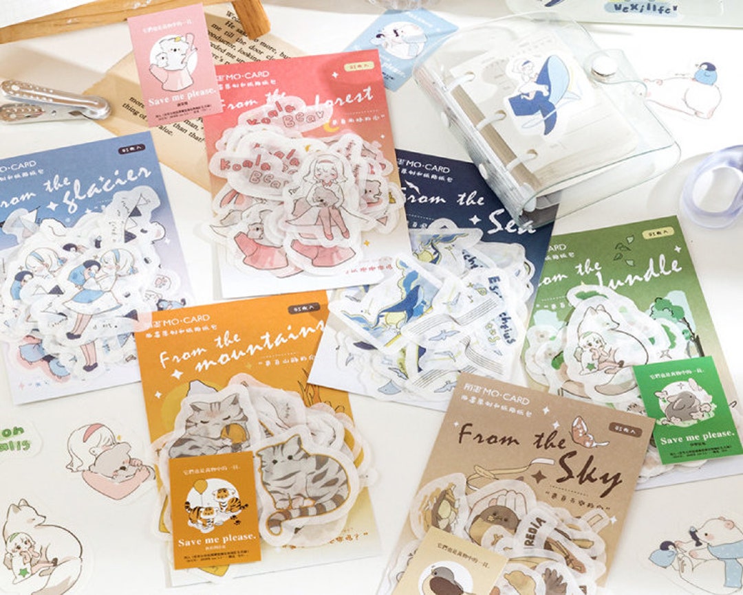 Endangered Animal Species Washi Stickers. Forest Animals, Bunny and Fox ...
