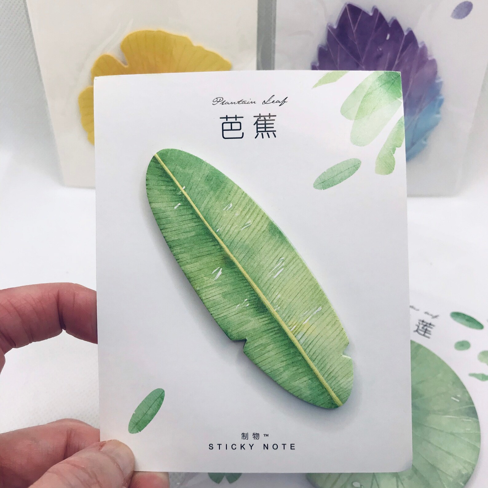 Sticky Notes With a Delicate Leaves Shape. Great for Memo in | Etsy