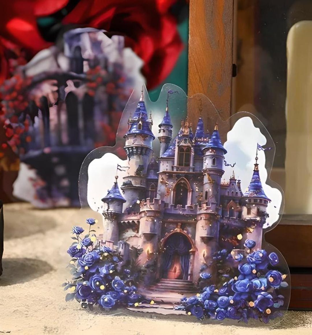 10 PET Stickers. Gothic Castles. Balcony. Roses. Night. - Etsy