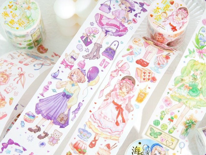 1 Roll, Washi Tape. Kawaii, Anime, Manga, Girl. Cartoon. Release Paper ...